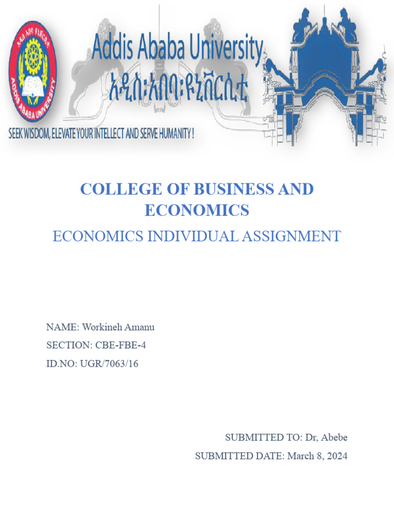 Workineh Sec 4 ECONOMICS ASSIGNMENT | PDF | Utility | Production Function