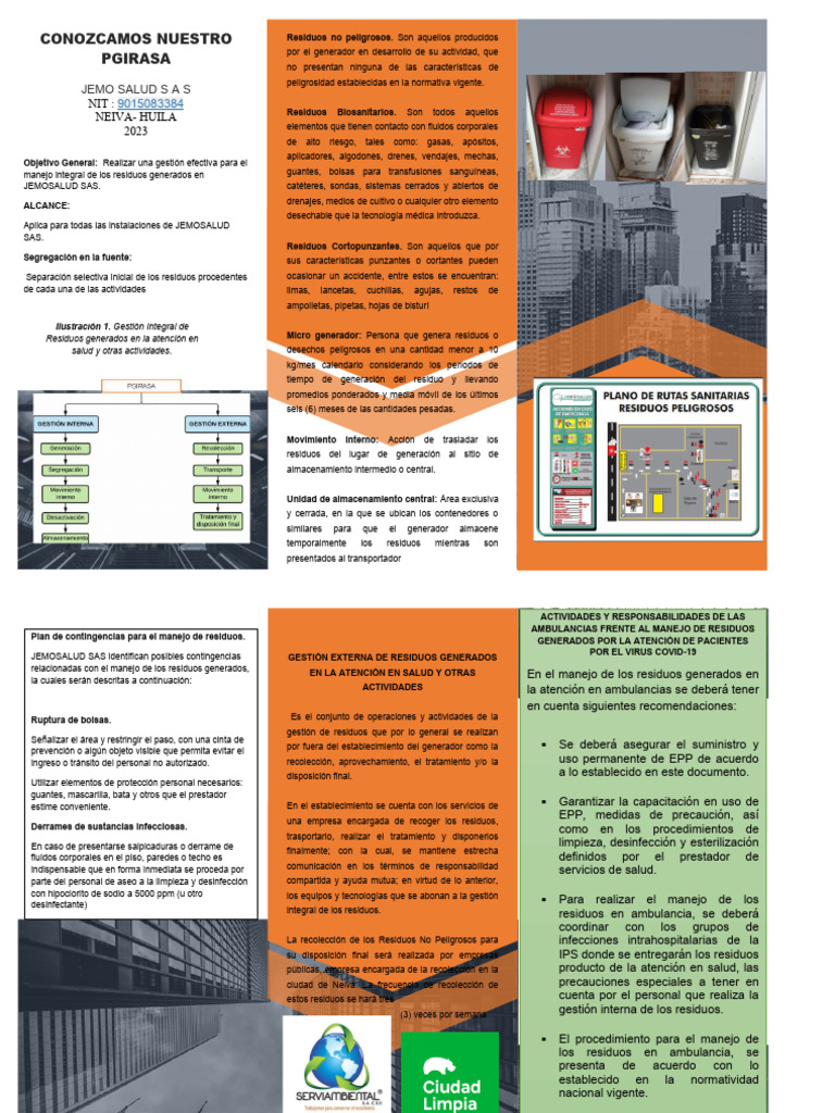 CONOZCAMOS Nuestro PGIRASA | PDF | Residuos | Salud pública