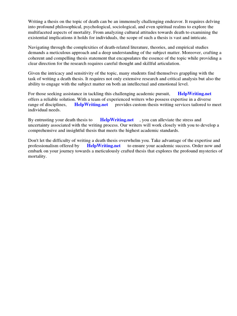 Death Thesis Statement | PDF | Essays | Logic