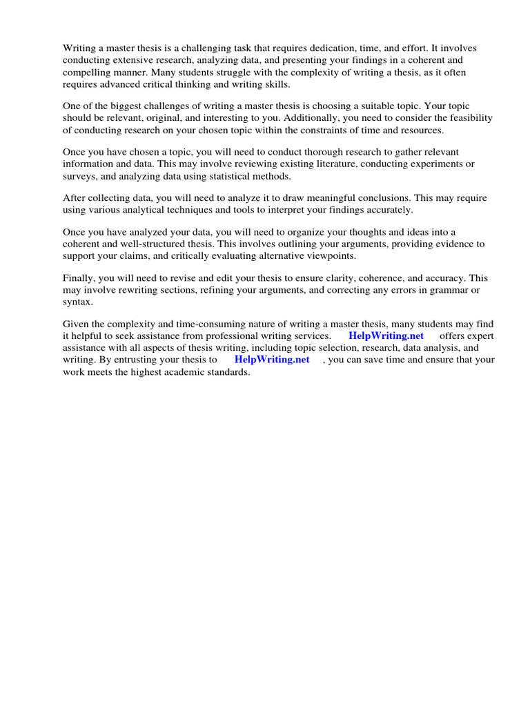 How To Write An Master Thesis | Download Free PDF | Thesis | Methodology