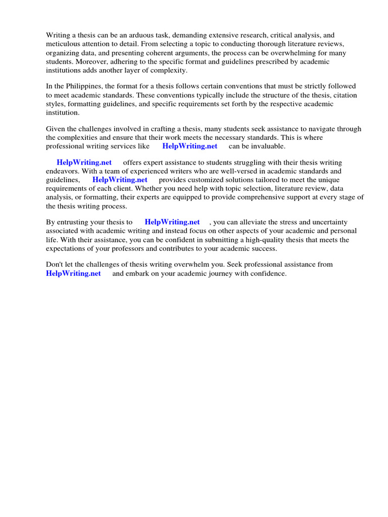Thesis Format Sample Philippines | Download Free PDF | Thesis | Scribd
