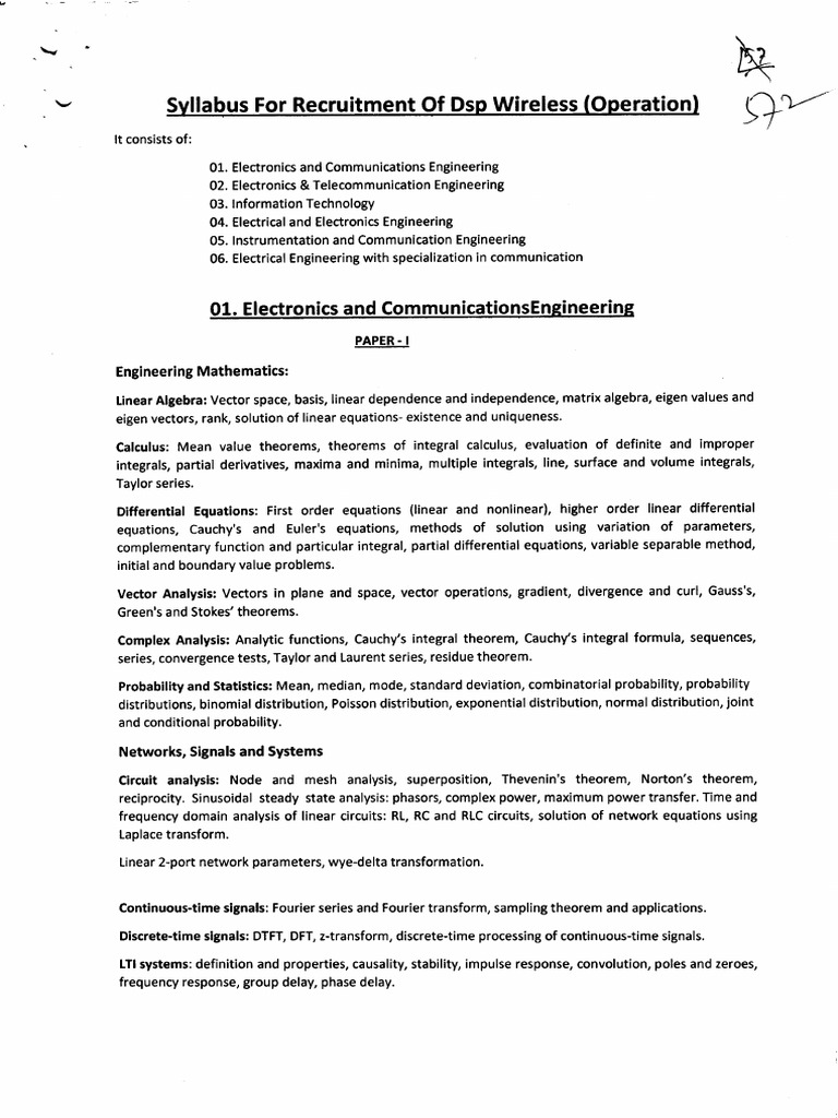 Syllabus Dsp W Operation Pdf Electronic Engineering Electronic Circuits
