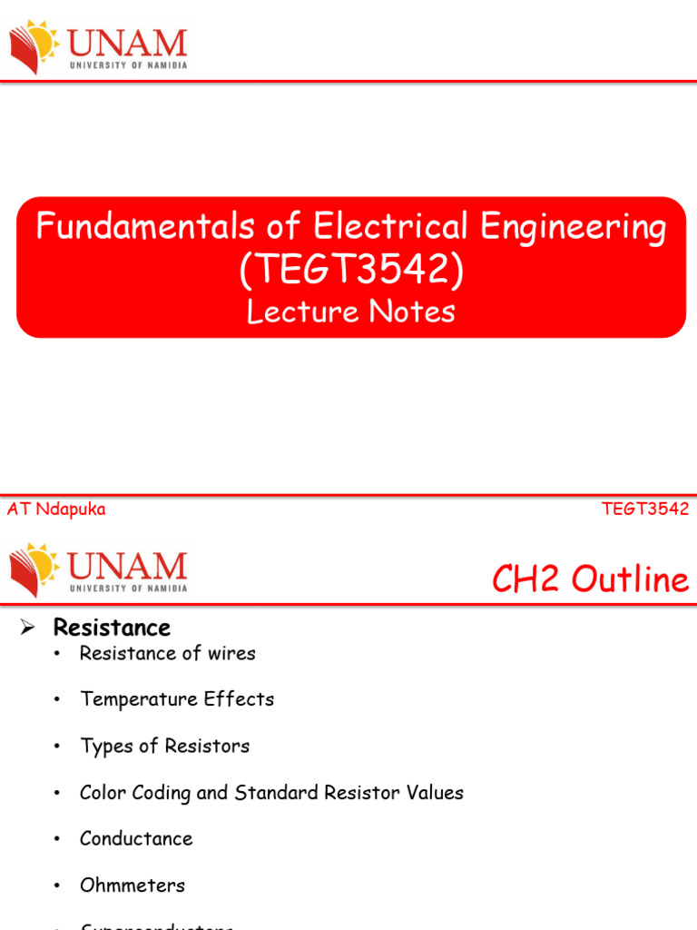 EGT3542 CH2 Resistance | PDF | Electrical Resistance And Conductance | Electrical Resistivity ...