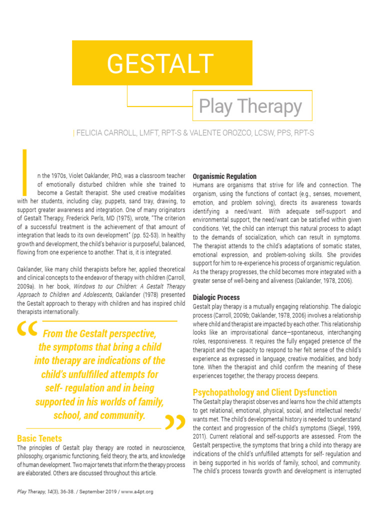 Gestalt Sept2019 FINAL | PDF | Gestalt Therapy | Psychotherapy