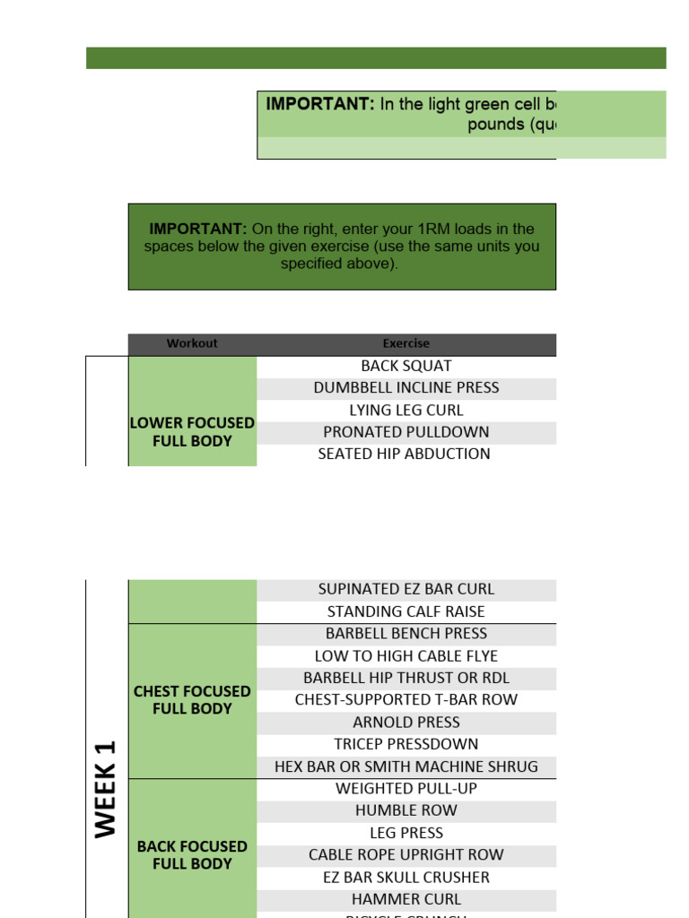 Full Body Program - 4x | PDF | Elbow | Anatomical Terms Of Motion