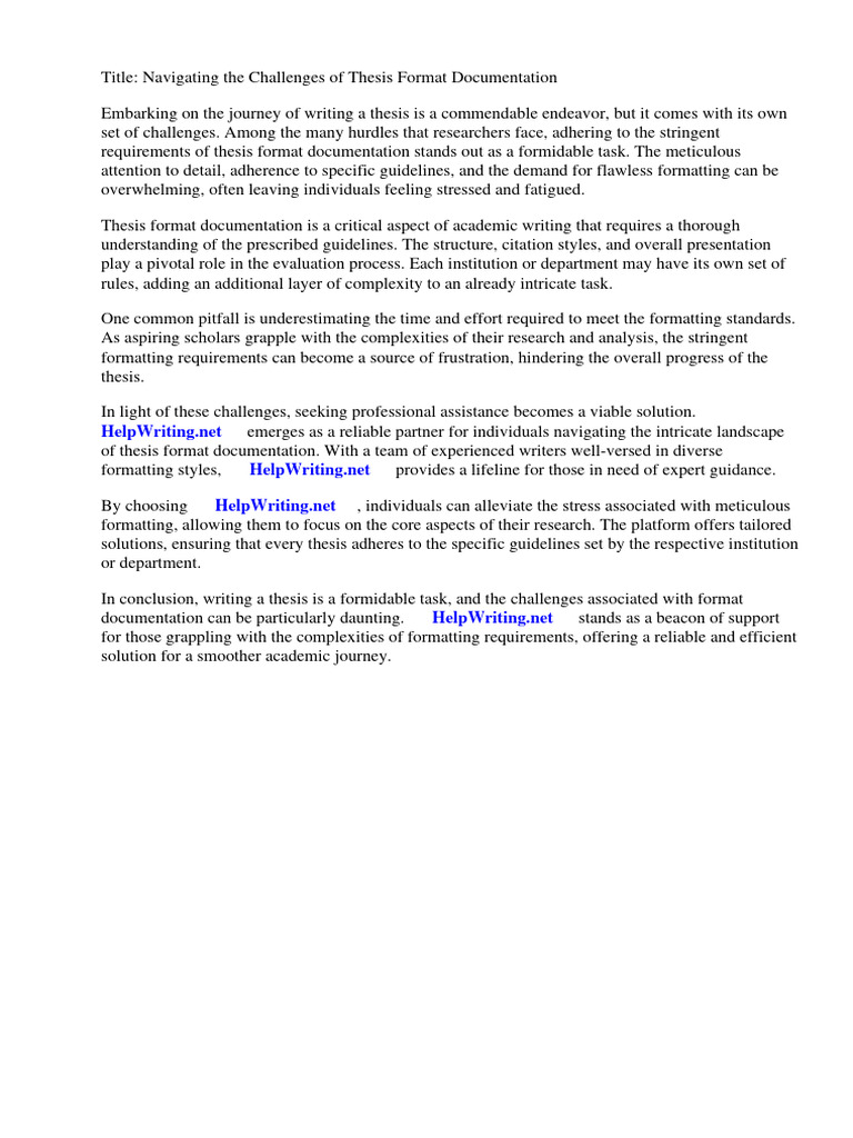 Thesis Format Documentation | PDF | Thesis | Page Layout