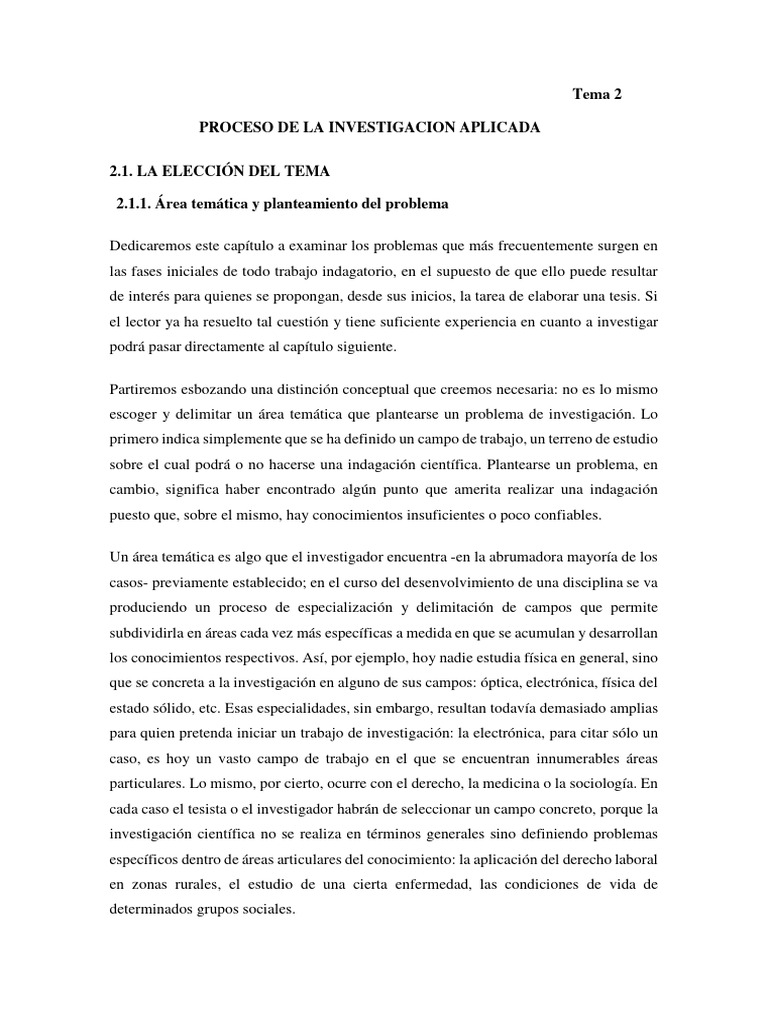 Tema 2 Inv. Aplic. | PDF | Conocimiento | Teoría