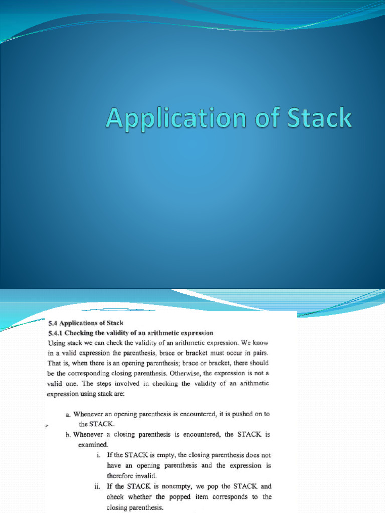 Application of Stack | PDF