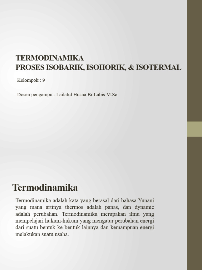 Proses Isobarik dan Isohorik dalam Termodinamika | PDF