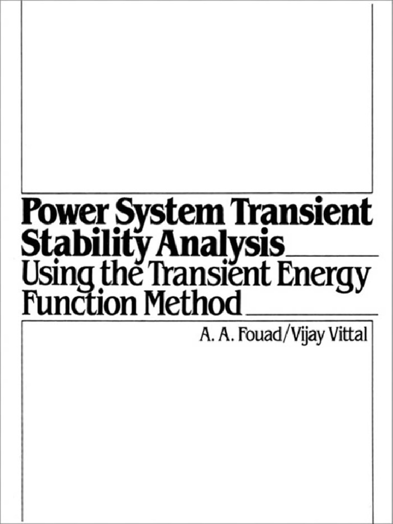 Transient Stability Analysis in Power Systems | PDF | Steady State ...