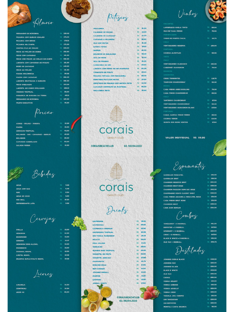 Cardápio Corais | PDF