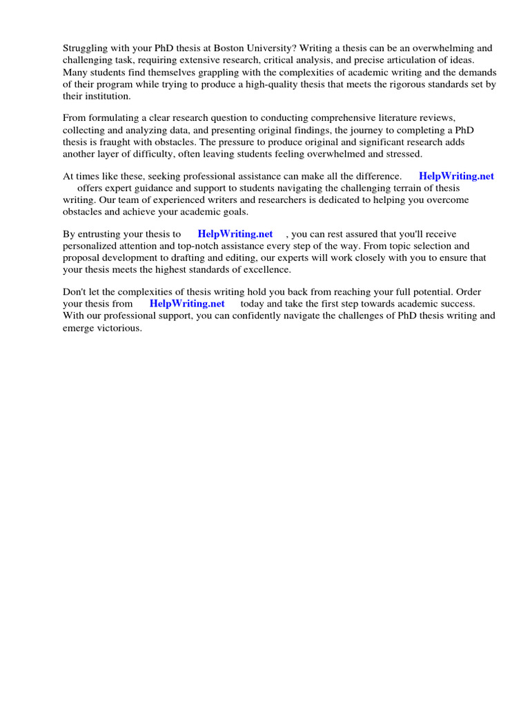 PHD Thesis Boston University | PDF | Thesis | Coordination Complex