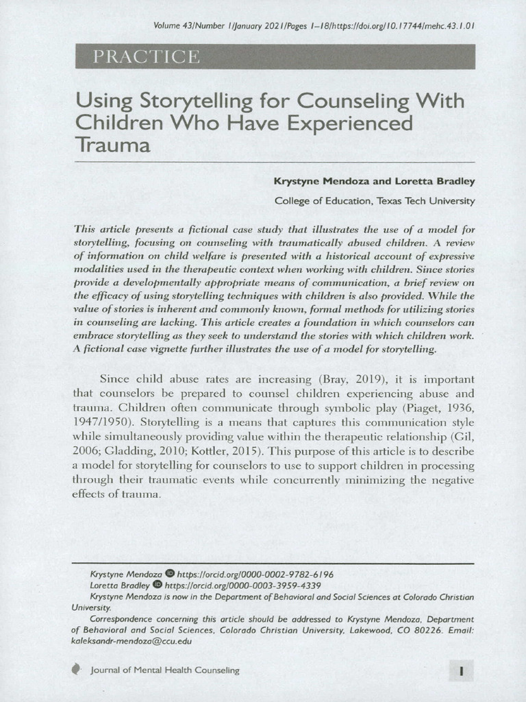 Storytelling Trauma | PDF | Psychotherapy | Behavioural Sciences