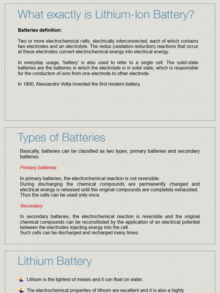 Lithium Ion Battery | PDF | Lithium Ion Battery | Rechargeable Battery