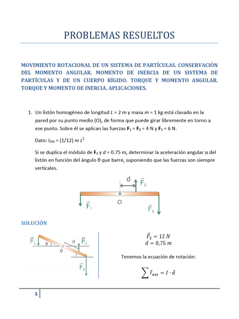 Momento_rotacional | PDF | Momento angular | Rotación