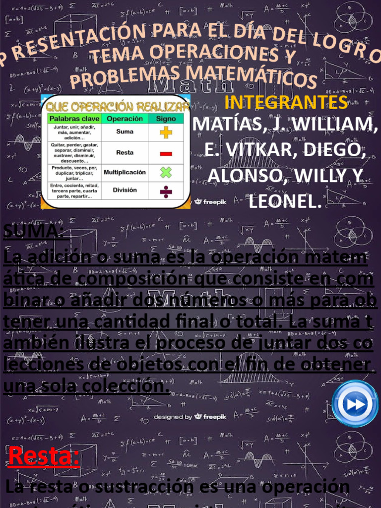 Grupo 3 Exposicion de Matematica | PDF | División (Matemáticas) | Multiplicación