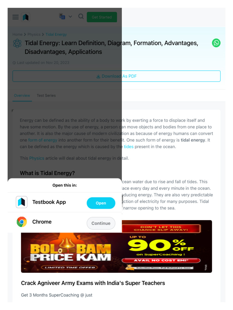 Tidal Energy Definition, Diagram, Advantages, Disadvantages | PDF ...