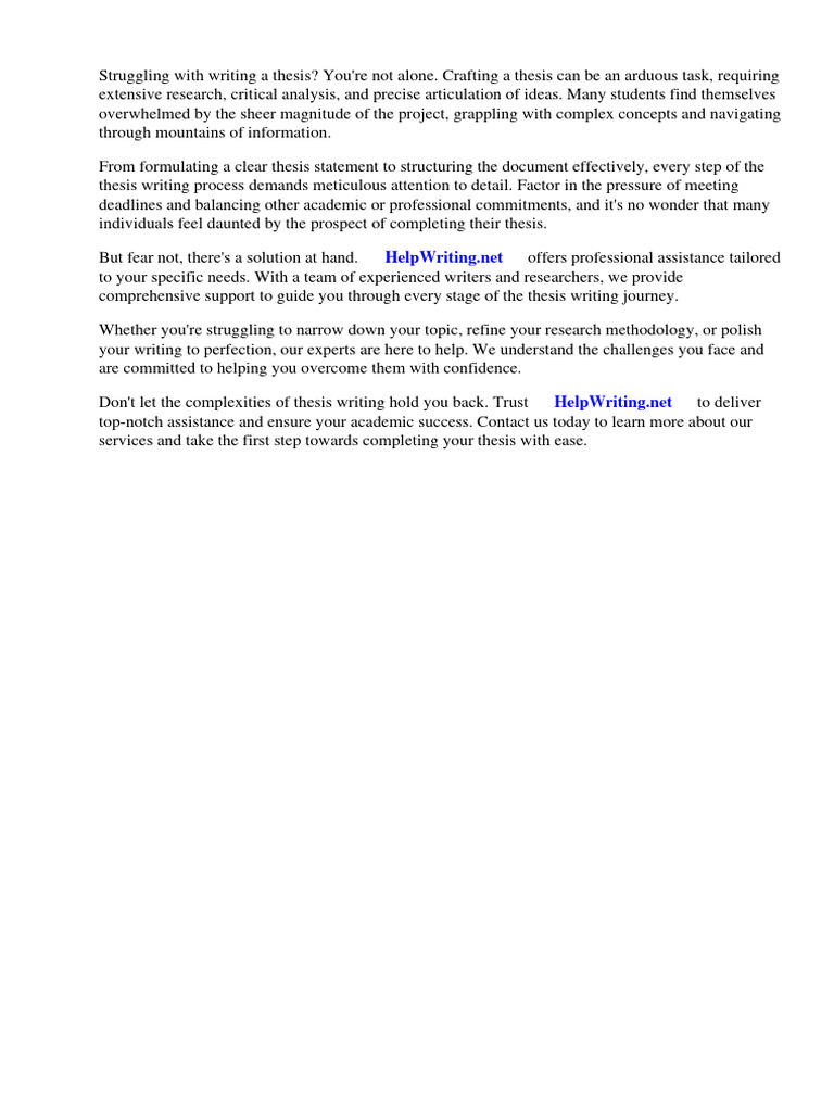 Thesis Writing Assistance Services | PDF | Investing | Business