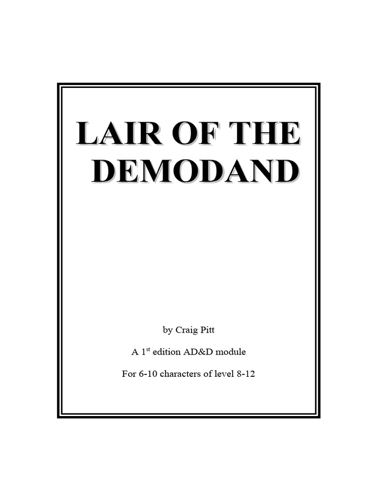 Lair of The Demodand (6-10C L8-12) | PDF | Dwarf (Dungeons & Dragons ...