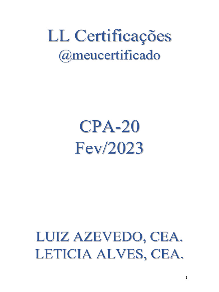 Apostila ANBIMA CPA-20 Meucertificado | PDF