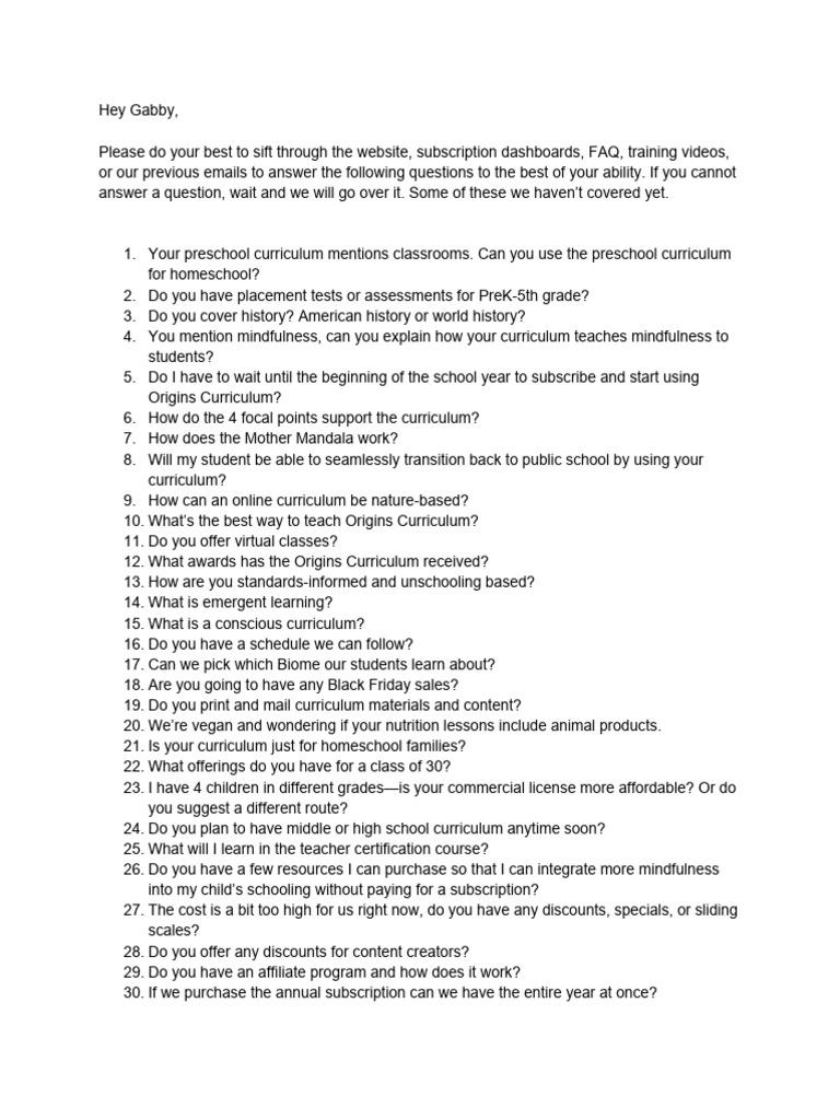 Training Tests | PDF | Curriculum | Homeschooling