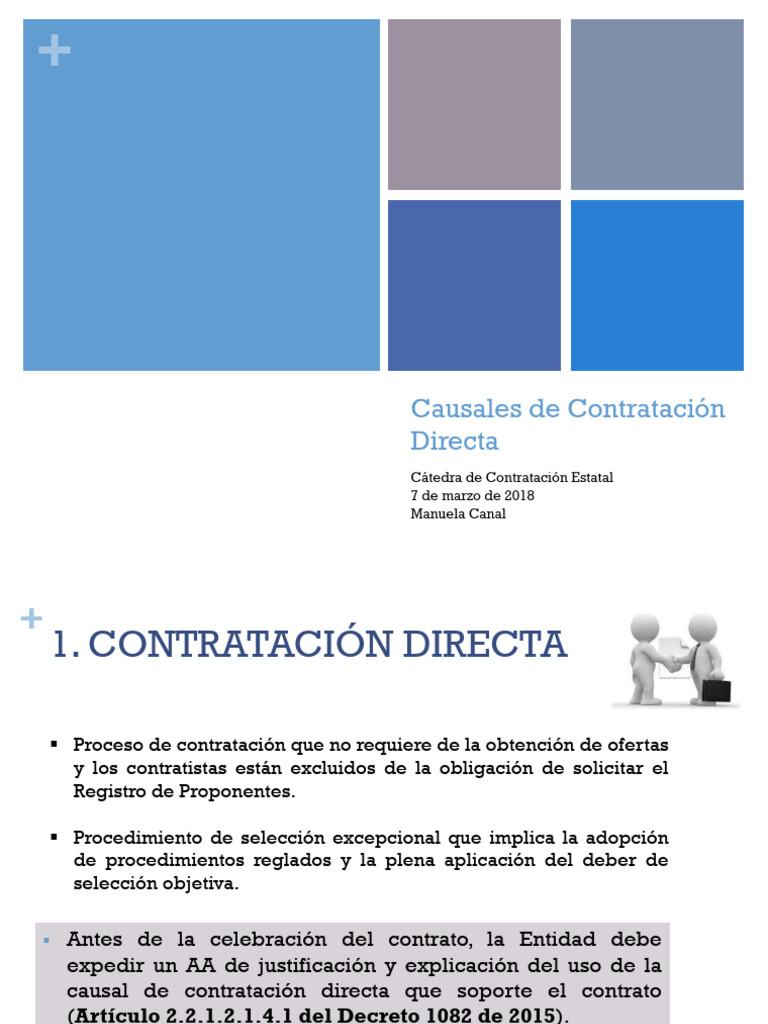Causales de Contratación Directa Causales de Contratación Directa y ...