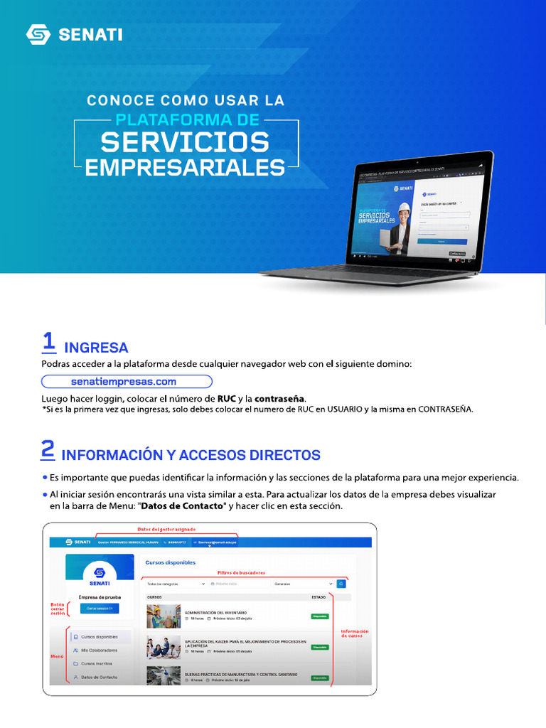 PDF Tutorial Plataforma de Servicios Empresariales | PDF