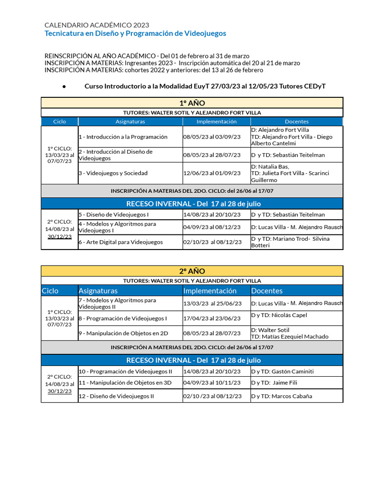 CALENDARIO VJ 2023 Final | PDF