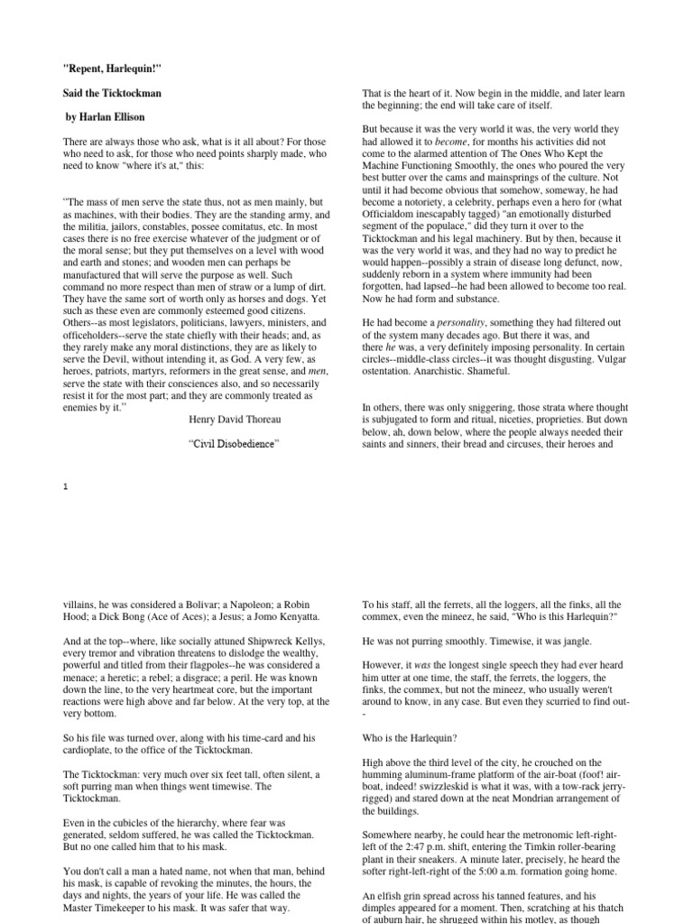 Repent Harlequin Text | PDF