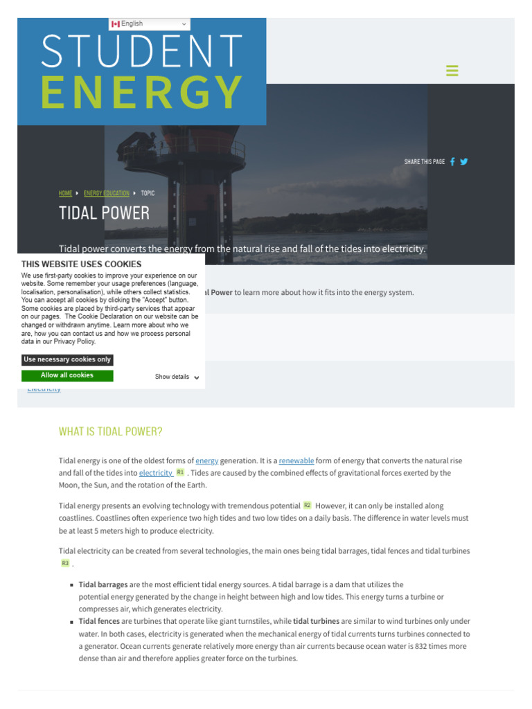 Tidal Power: A Guide for Students | PDF | Renewable Energy | Tide