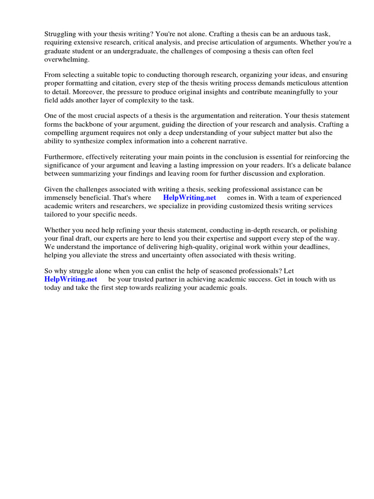 Contoh Thesis Argument Dan Reiteration | PDF | Expert | Thesis