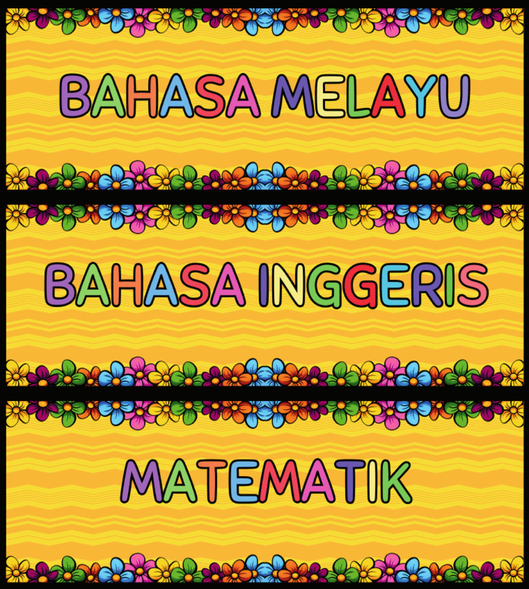 Label Sudut Mata Pelajaran Vol 1 2024 | PDF