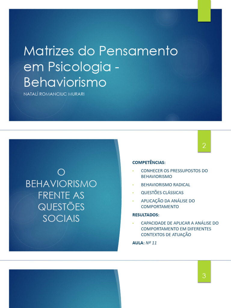 Behaviorismo - Terapias Cognitivo-Comportamental | PDF | Behaviorismo | Psicologia