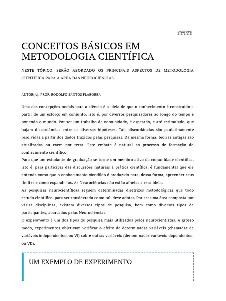Conceitos Basicos em Metodologia Científica | PDF