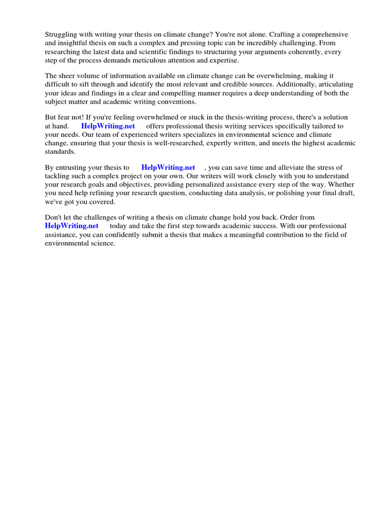 Thesis Climate Change PDF | PDF | Climate Change | Climate