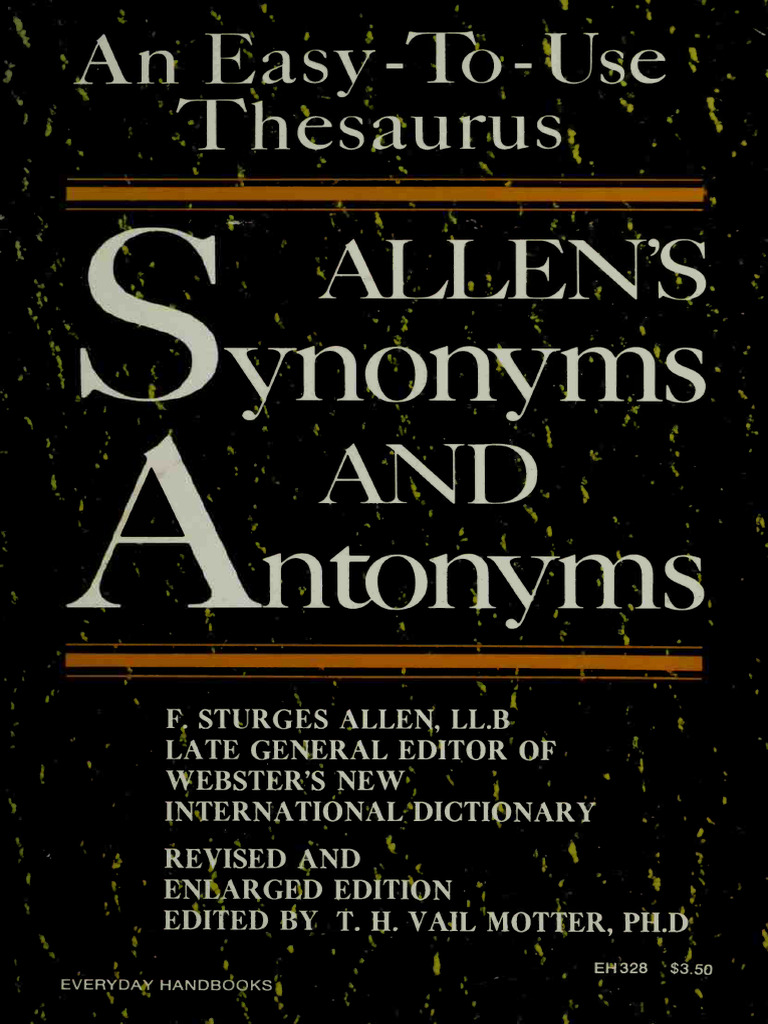Allen's Thesaurus - Synonyms and Antonyms 2 Ed. (Allen Frederic Sturges ...