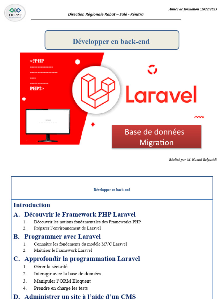 Cour Développer en Back-End Belyazidi - 10 Migration | PDF | PHP | MySQL