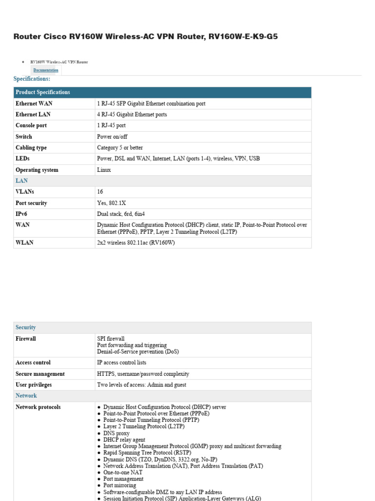 RV160W Wireless-AC VPN Router | PDF | Virtual Private Network ...