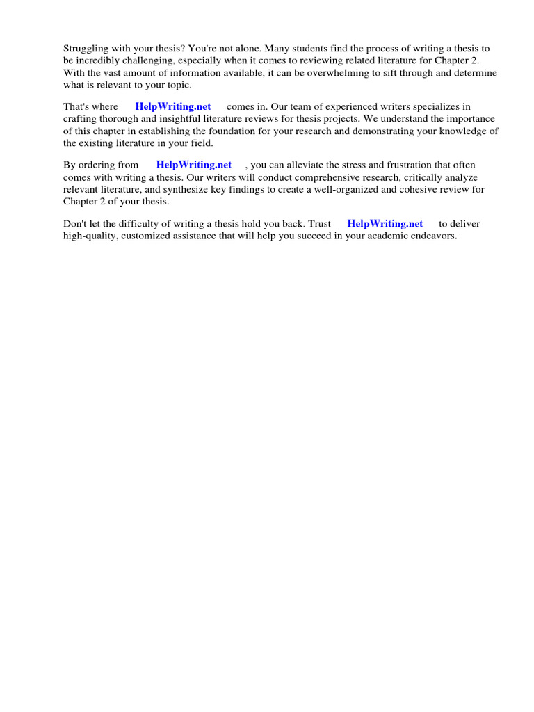 Chapter 2 Thesis Sample Review of Related Literature | PDF | Thesis ...