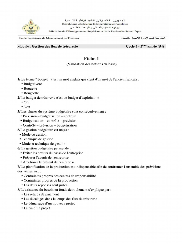 Fiche 1 | PDF