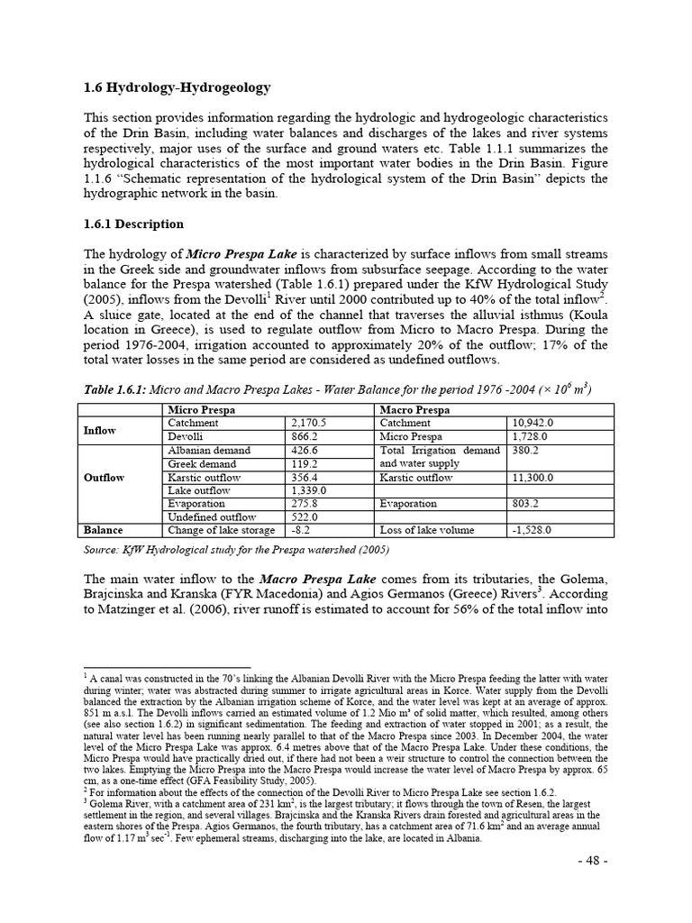 Drin Basin Hydrology Overview | PDF | Aquifer | Discharge (Hydrology)