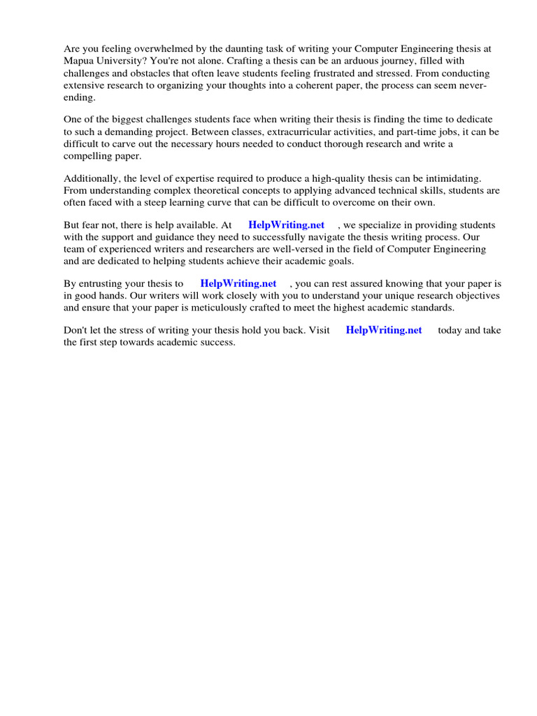 Computer Engineering Thesis Mapua | PDF | Engineering | Thesis