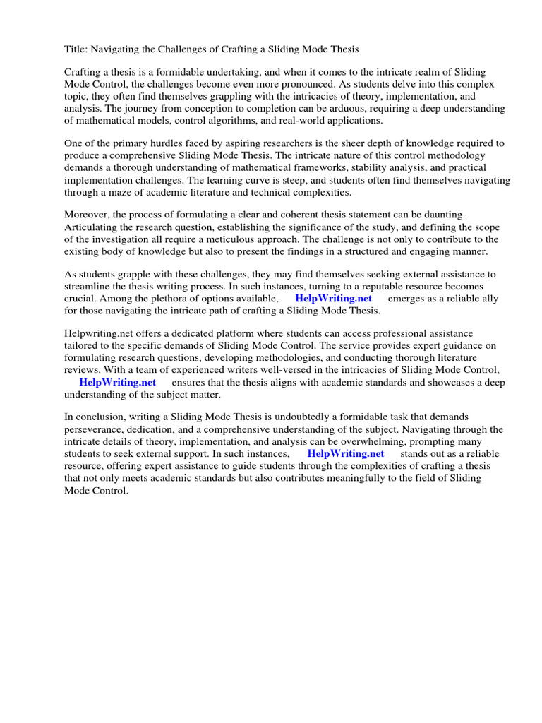 Sliding Mode Thesis | PDF | Control Theory | Simulation