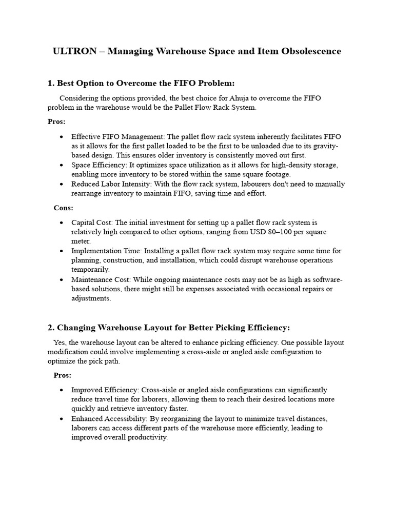 Untron Warehouse Assignment | PDF | Warehouse | Inventory
