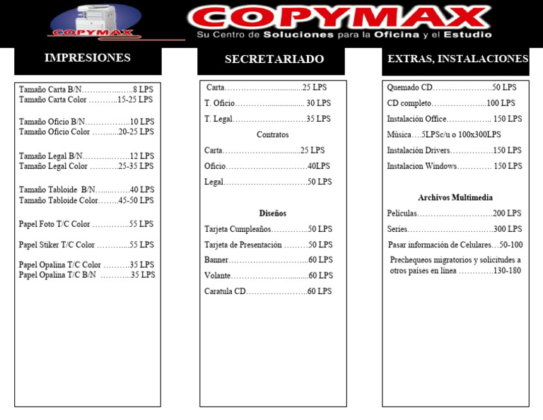Precios de Impresiones en Office Max | PDF | Estudios de idiomas ...