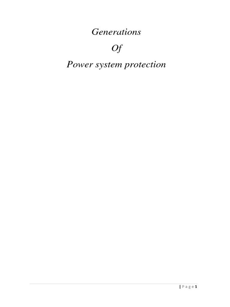 Generations Of Power System Protection Pdf
