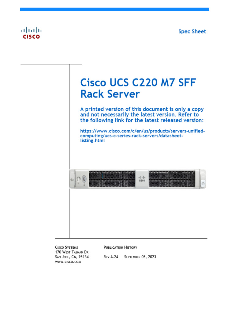 c220m7 Specsheet | PDF | Solid State Drive | Computing
