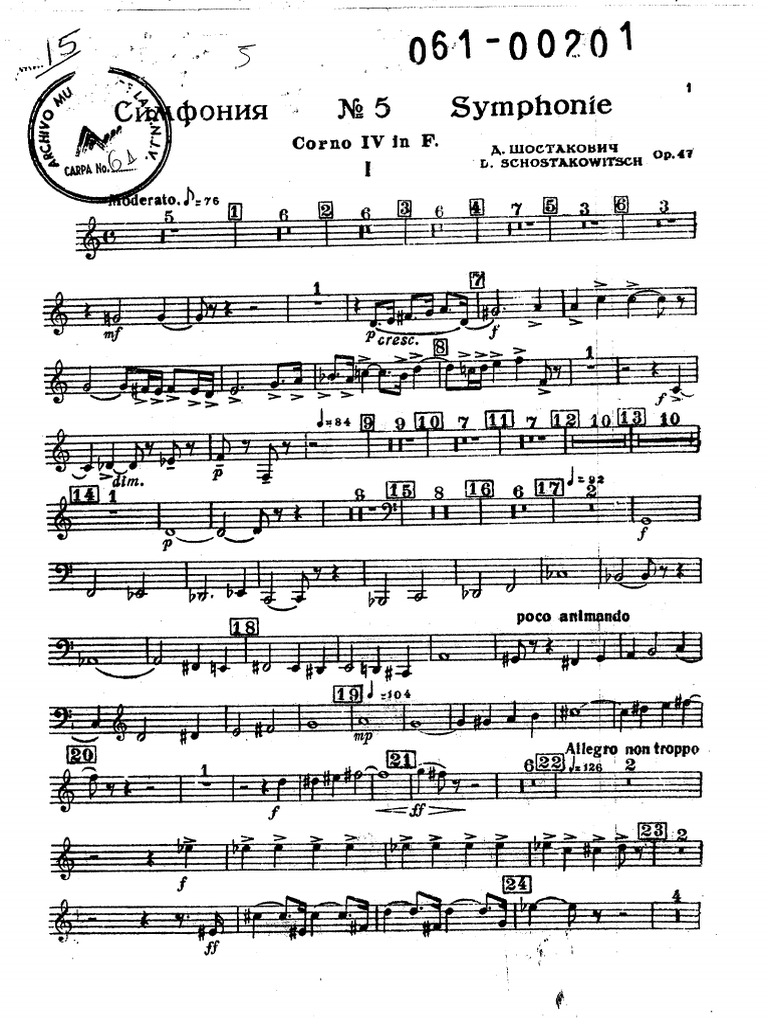 Shostakovich 5 Corno 4 | PDF