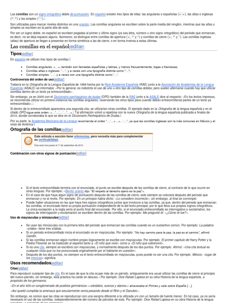 Comillas | PDF | Comillas | Lingüística
