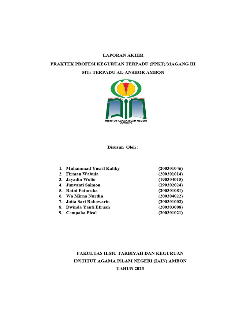 Laporan Akhir Kelompok | PDF